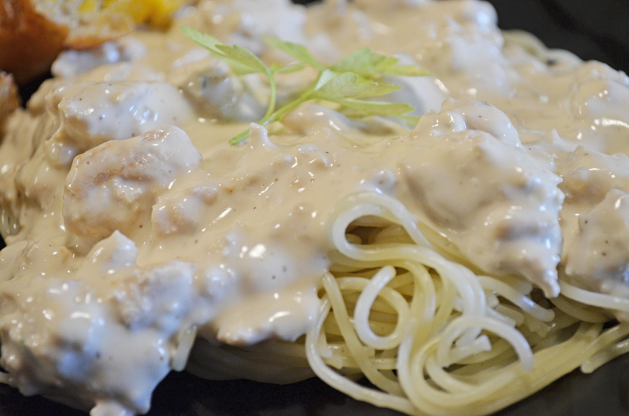 Turkey Alfredo with Angel Hair Pasta – Through the Cooking Glass